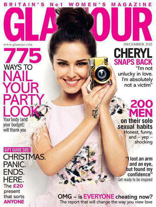 Cheryl Cole is all smiles for Glamour’s December issue