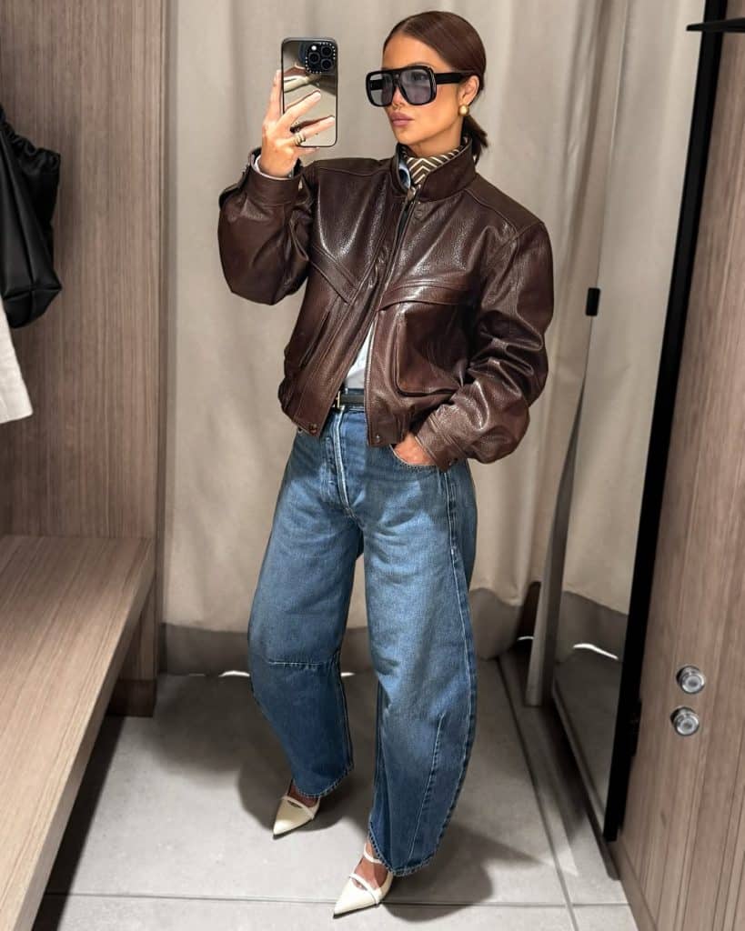 How To Style Barrel Jeans In Winter